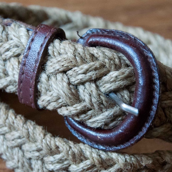 Vintage | Accessories | Vintage Leather Jute Belt Made In India | Poshmark